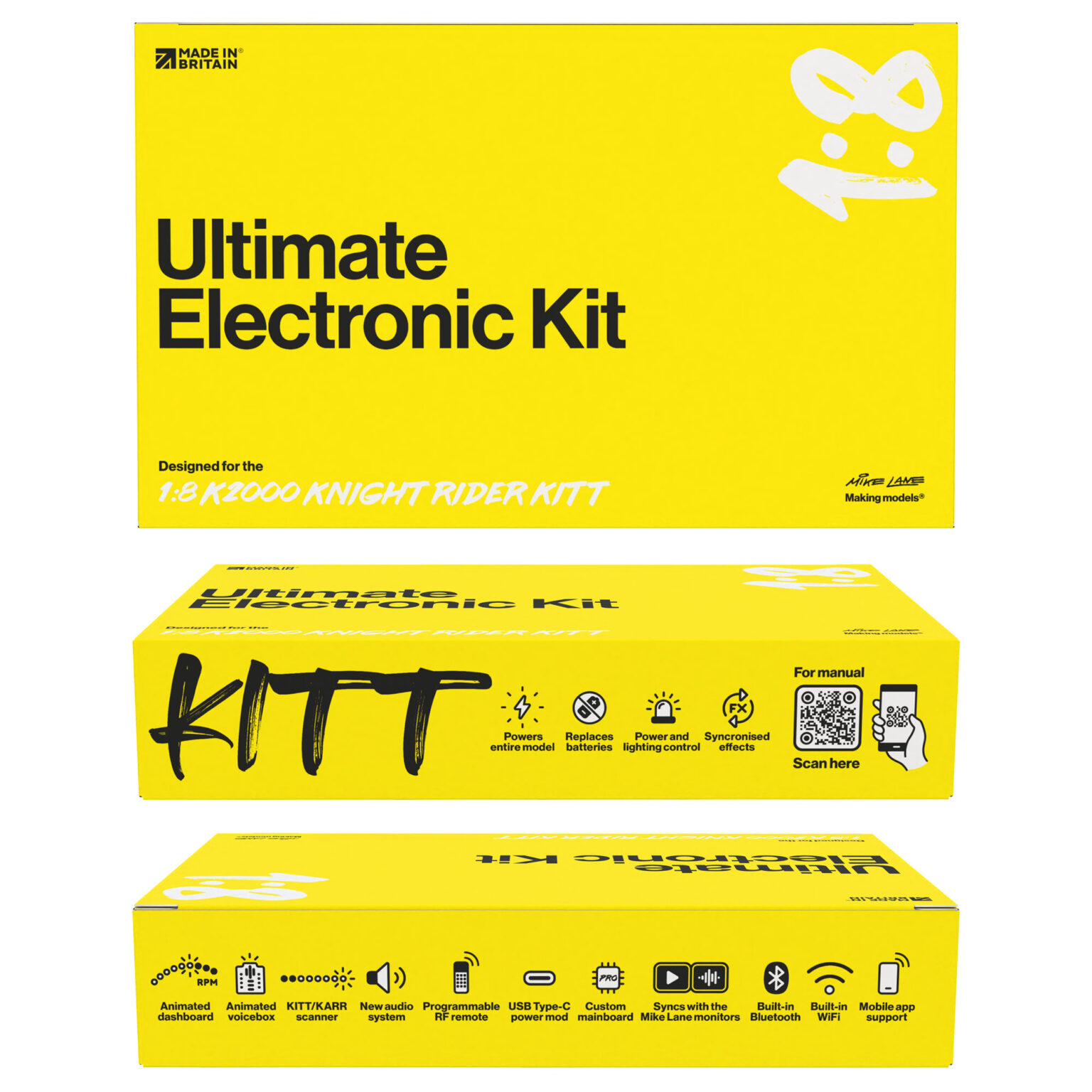 Fanhome 1:8 KITT Knight Rider Mods | DeAgostini KITT Supercar mods