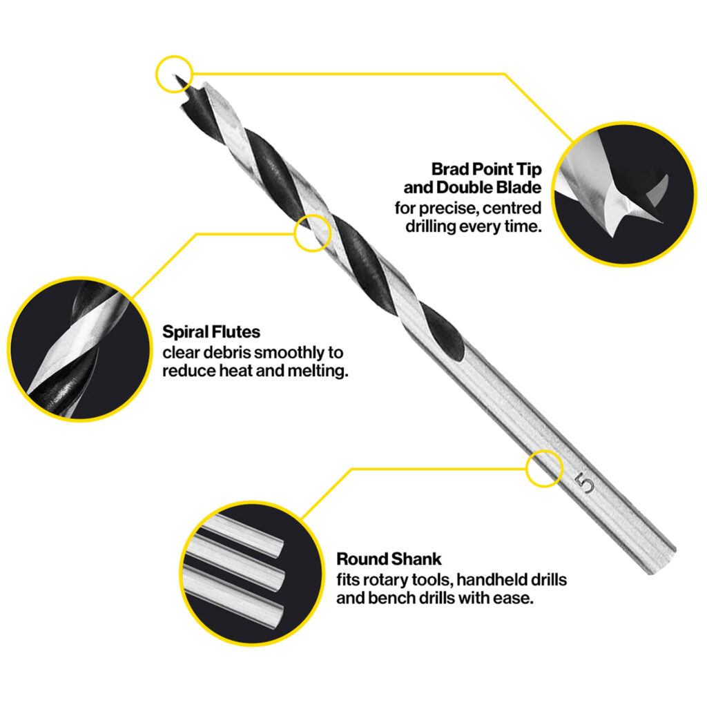 Precision Drill Bits for Model Plastics — 3mm, 4mm & 5mm